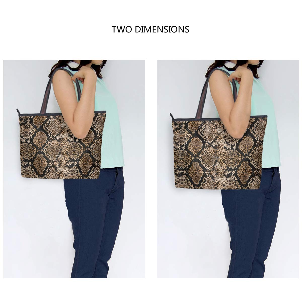 Animal Snake Skin Print Handbags and Purse for Women Tote Bag Large Capacity Top Handle Shopper Shoulder Bag