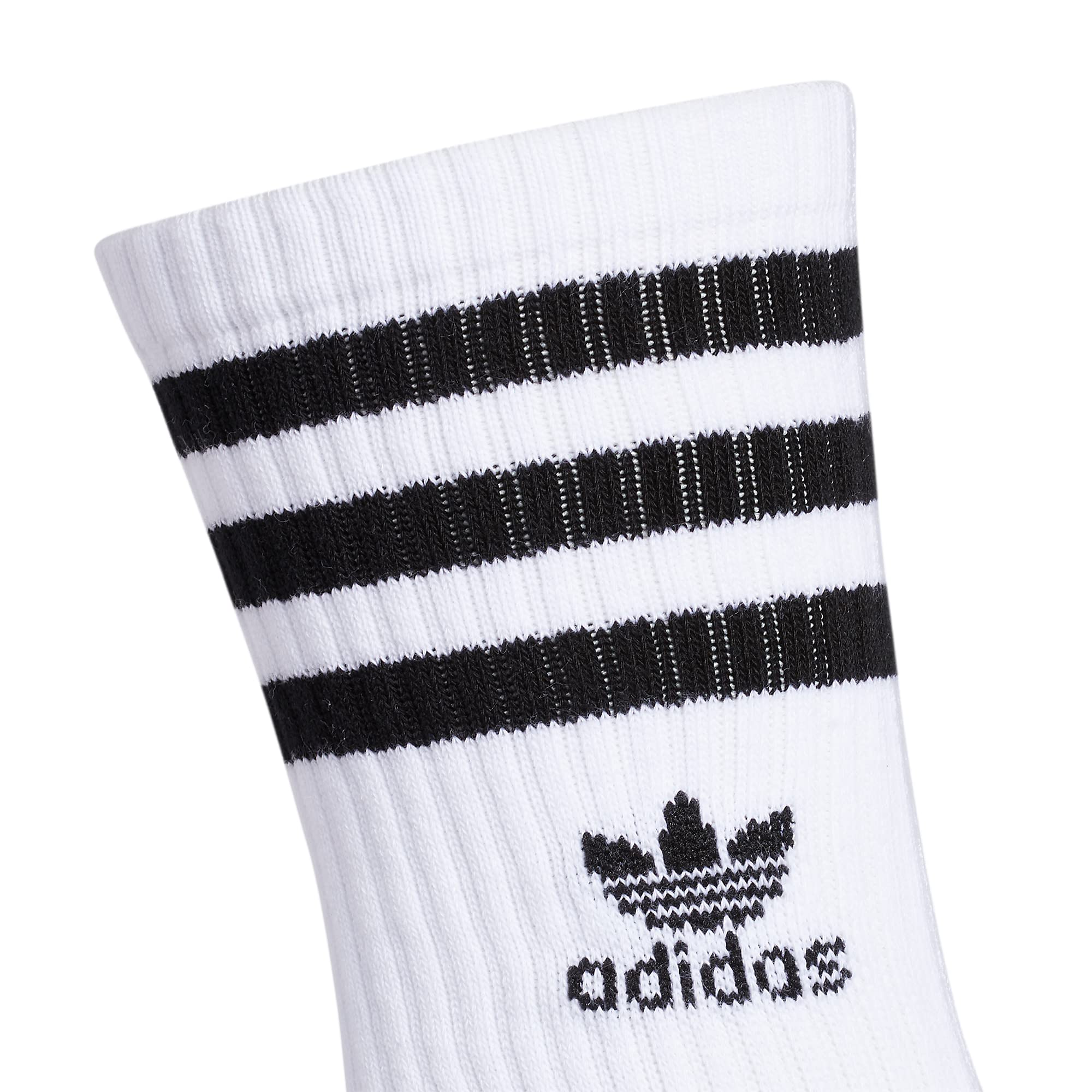 adidas Originals Men's Originals Roller 3-Pack Crew, White/Black/Heather Grey, Large