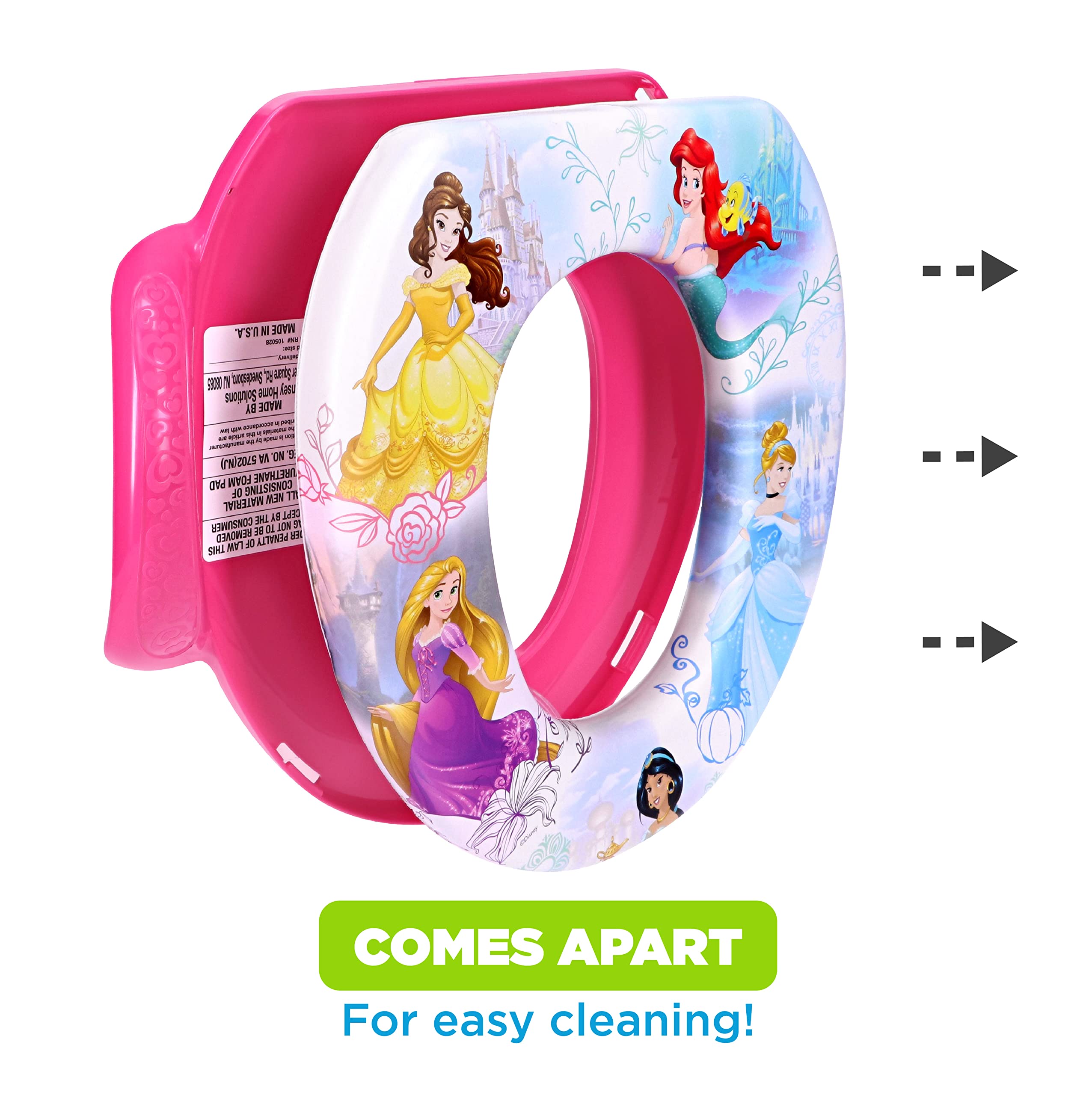 Disney Princess 2 Pc Essential Potty Training Set - Potty Training Seat, Step Stool for Kids