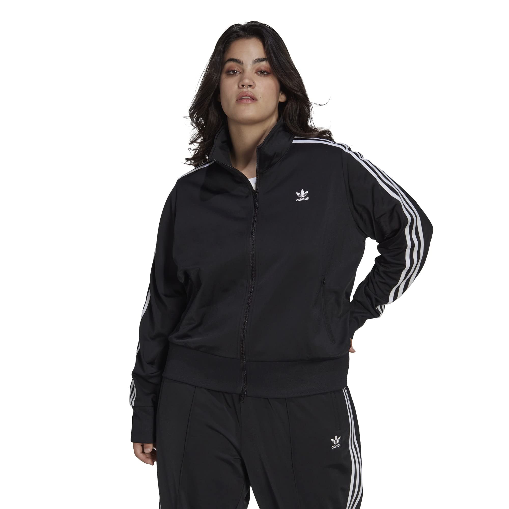 adidas Women's Adicolor Classics Firebird Tracktop, Black, Large
