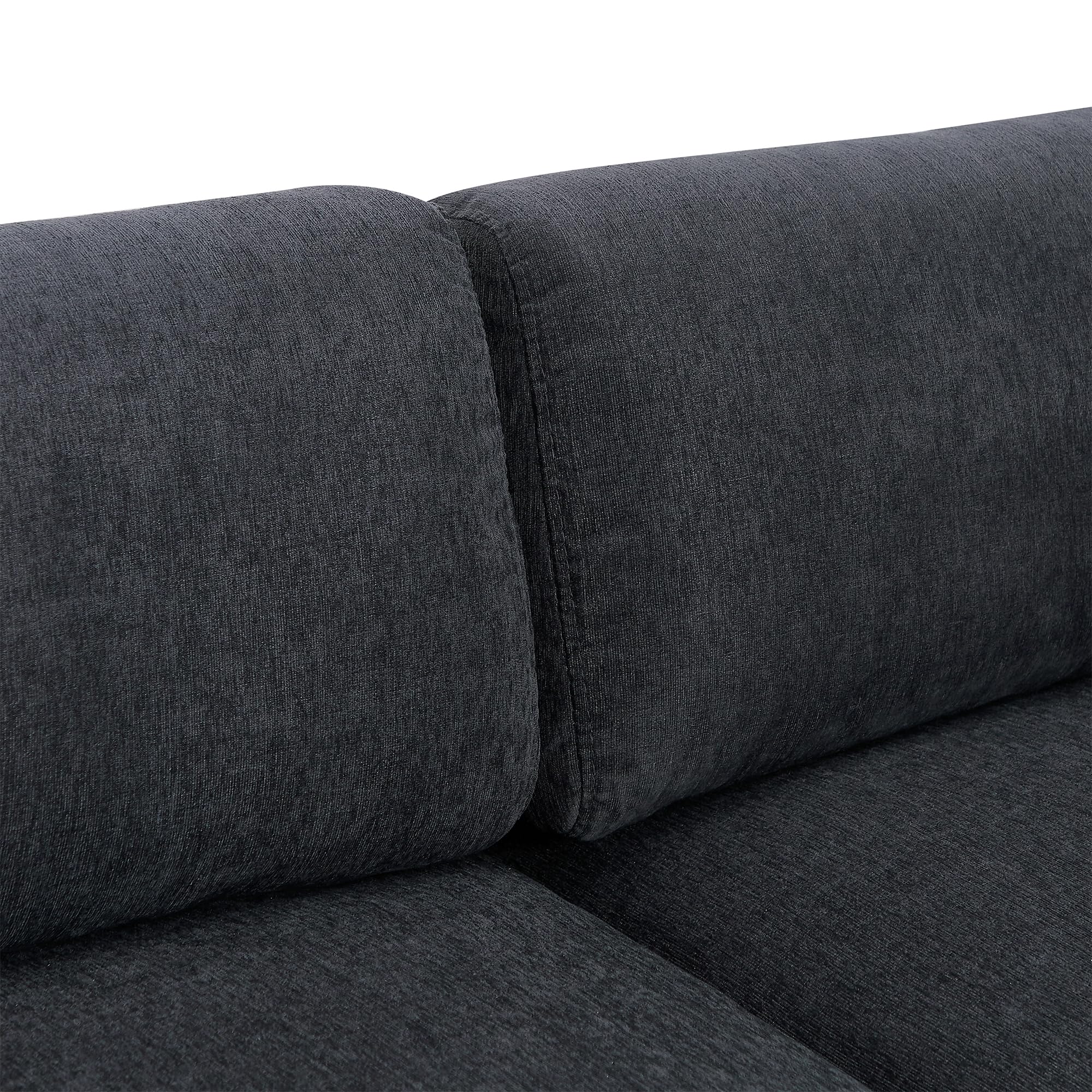 Aiuyesuo Modern L-Shaped Convertible Sectional Sofa with Reversible Chaise, Linen Fabric Upholstery Couch for Living Room Office, Sturdy Wooden Frame (Gray-4)