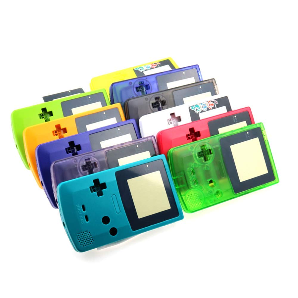 Full Housing Shell Housing Case Cover Skin Replacement Button for Nintendo Gameboy Color GBC Controller (Rose Red)