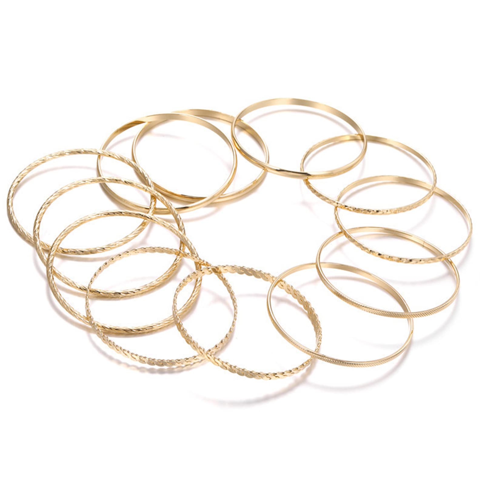 Aonklot Indian Bangles for Women Gold Stackable Bangle Bracelets Set Layers Bohemica Bracelets Multi Cuff Bangle Bracelet Wedding Jewelry for Women Girls