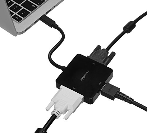 Amazon Basics Mini DisplayPort to HDMI DVI VGA Display Adapter - Black