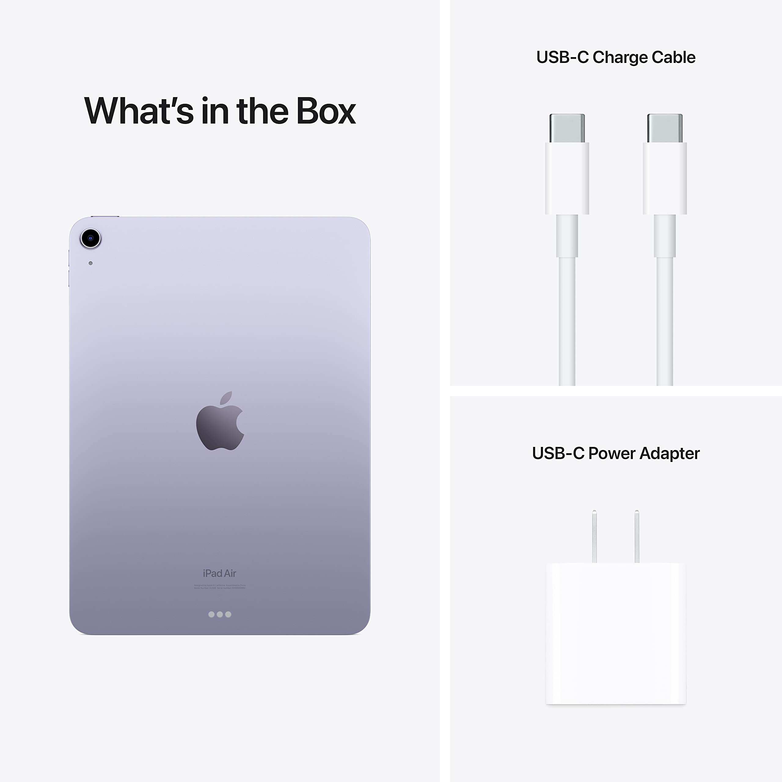 Apple iPad Air (5th generation): with M1 chip, 10.9-inch Liquid Retina display, 256GB, Wi-Fi 6, 12MP front/12MP back camera, Touch ID, all-day battery life β Purple