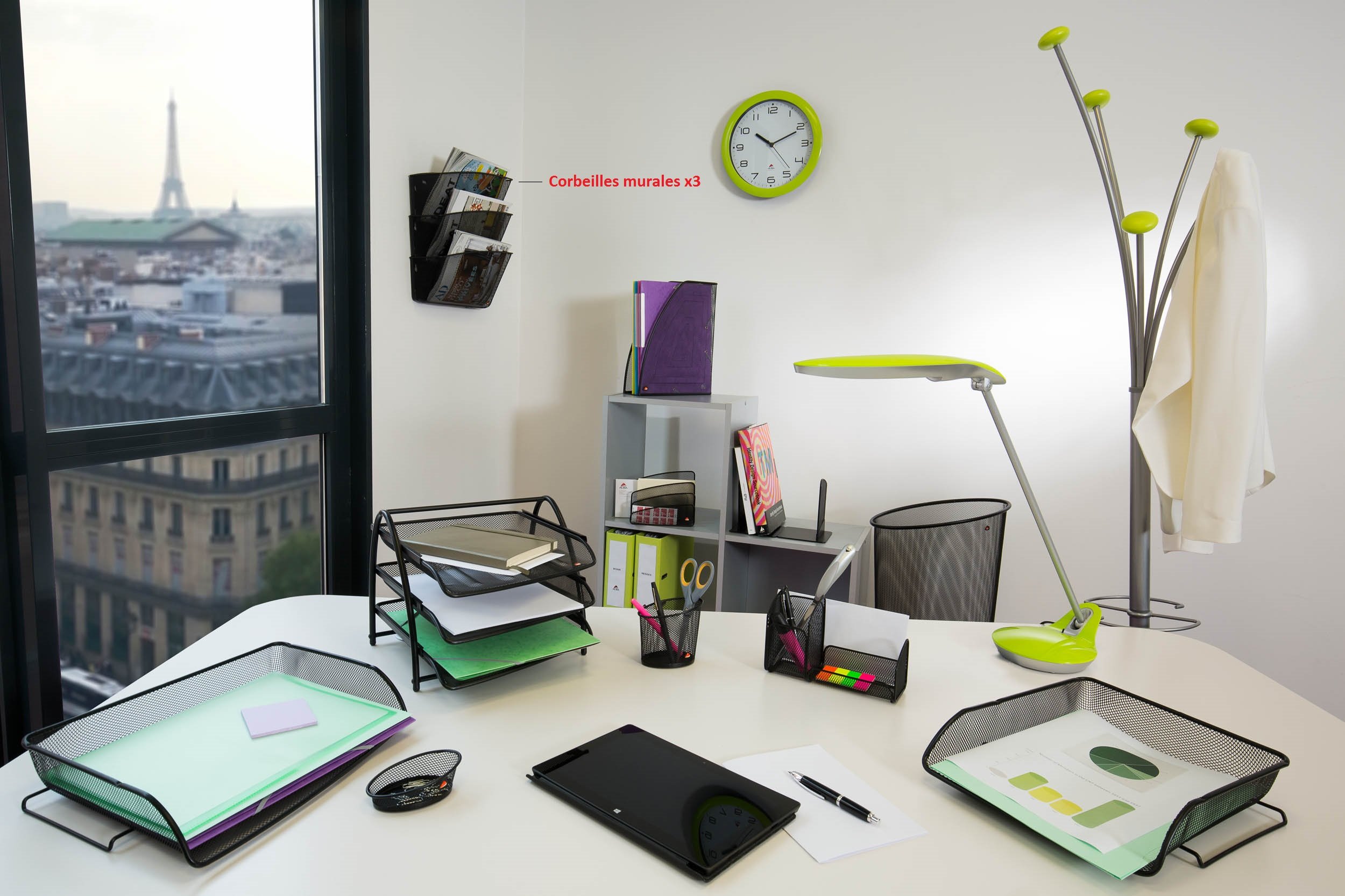 Alba Mesh Three-Pocket Wall File,Black (MESHFILEN)