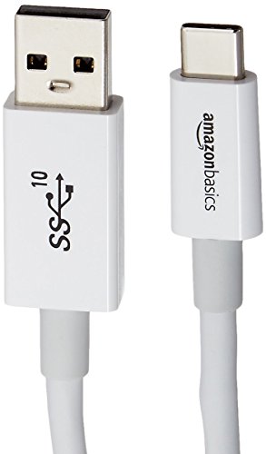 Amazon Basics USB-C to USB-A 3.1 Gen 2 Adapter Fast Charger Cable, 10Gbps High-Speed, USB-IF Certified, for Apple iPhone 15, iPad, Samsung Galaxy, Tablets, Laptops, 3 Foot, White