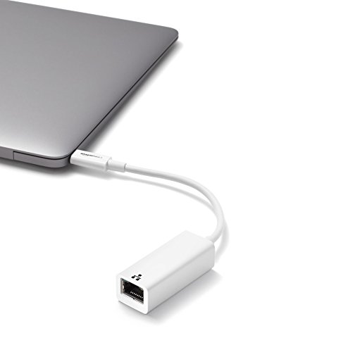 Amazon Basics USB 3.1 Type-C to Ethernet Adapter for Apple Mac and PC - White