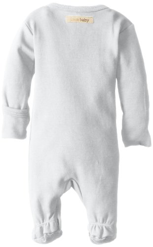 L'ovedbaby Unisex Baby Organic Snap Footie (White, Preemie-NB)