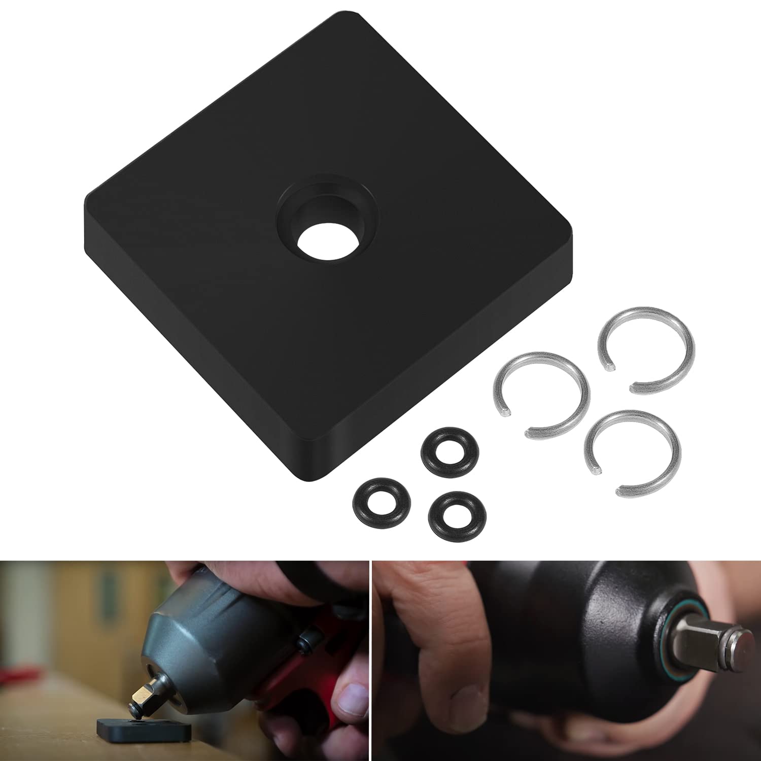 Bzsunway 3/8" Impact Wrench Retaining Ring Clip with O-Ring Compatible with Milwaukee Type (3 Sets)