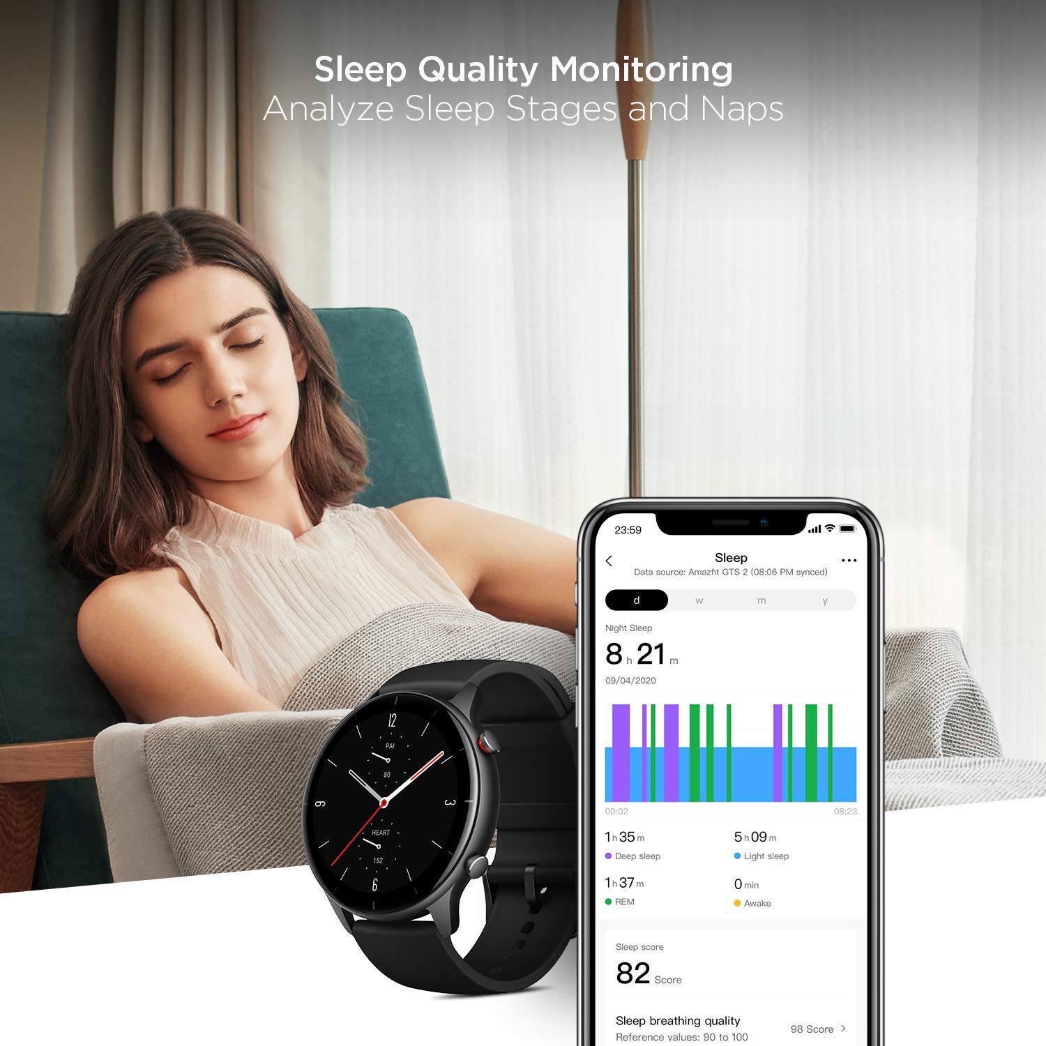 Amazfit GTR 2e Smartwatch with 24 Day Battery, Alexa, GPS, 90 Sports Modes - For Android and iPhone