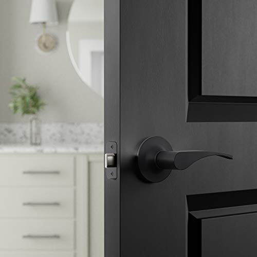 Amazon Basics Victory Door Lever, Passage, Matte Black