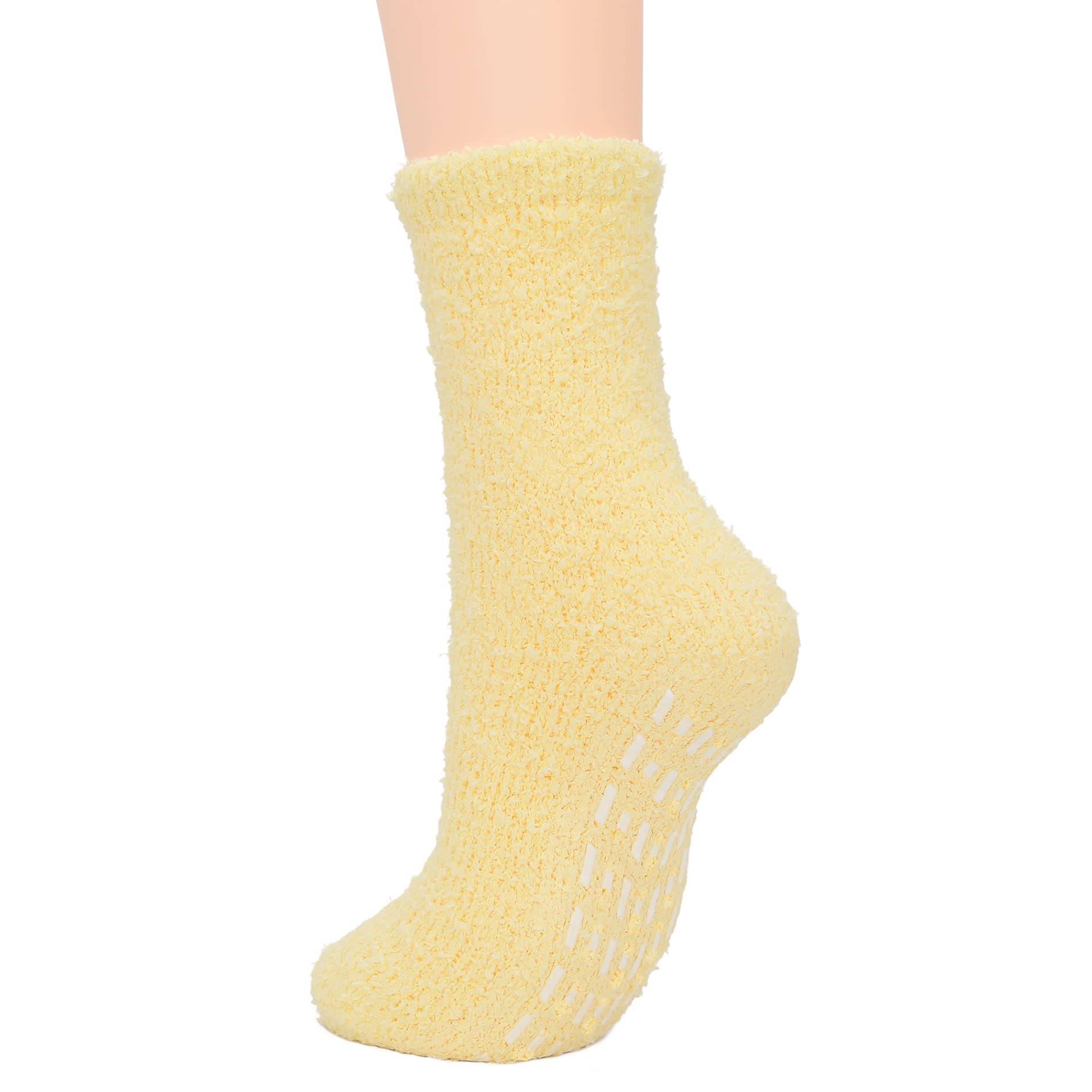 American Trends Fuzzy Socks for Women Non Slip Cozy Socks Athletic Plush Soft Grip Socks Yoga Warm Comfy Socks 5 Pack Candy Color One Size