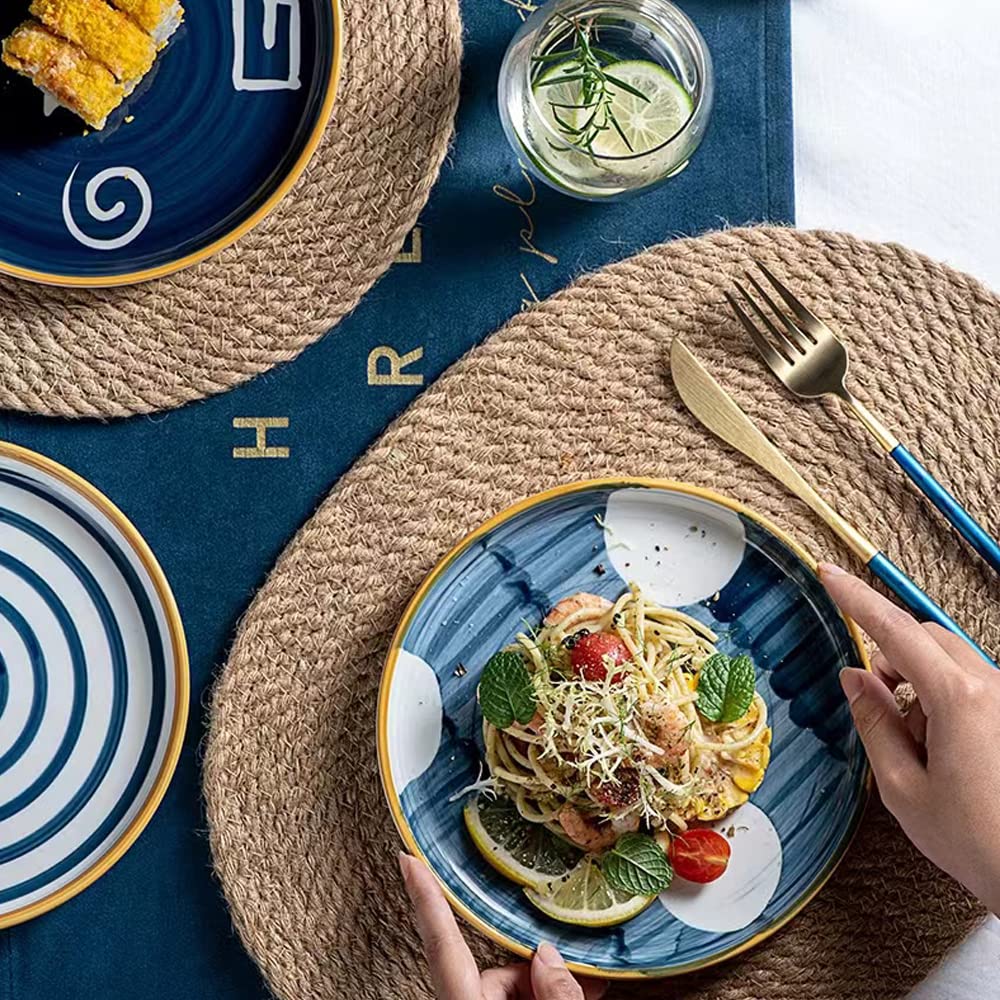 Aiminjey Large Oval Woven Placemats, 16 x 12 Inch 1 Pack Natural Jute Kitchen Dinning Table Mats, Rustic Boho Heat Resistant