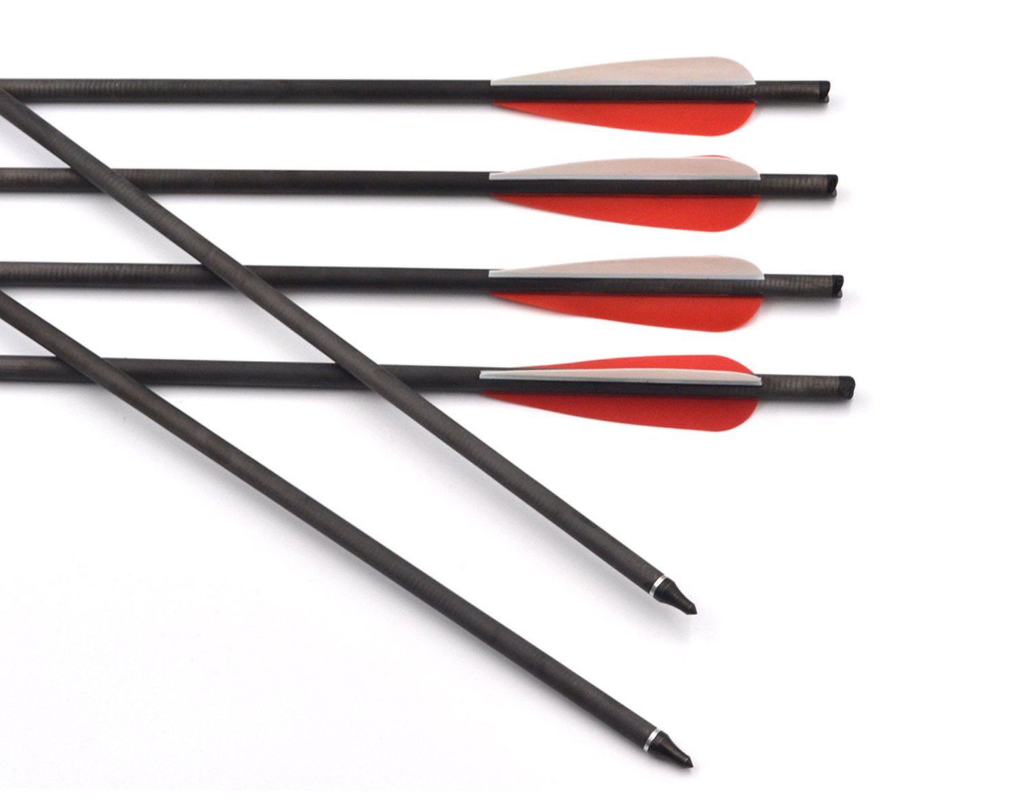ALBERTU Archry Sharly 20'' Carbon Crossbow Arrows Half-Moon Nocks with Replacement Screw-in Field Points 12 Pack