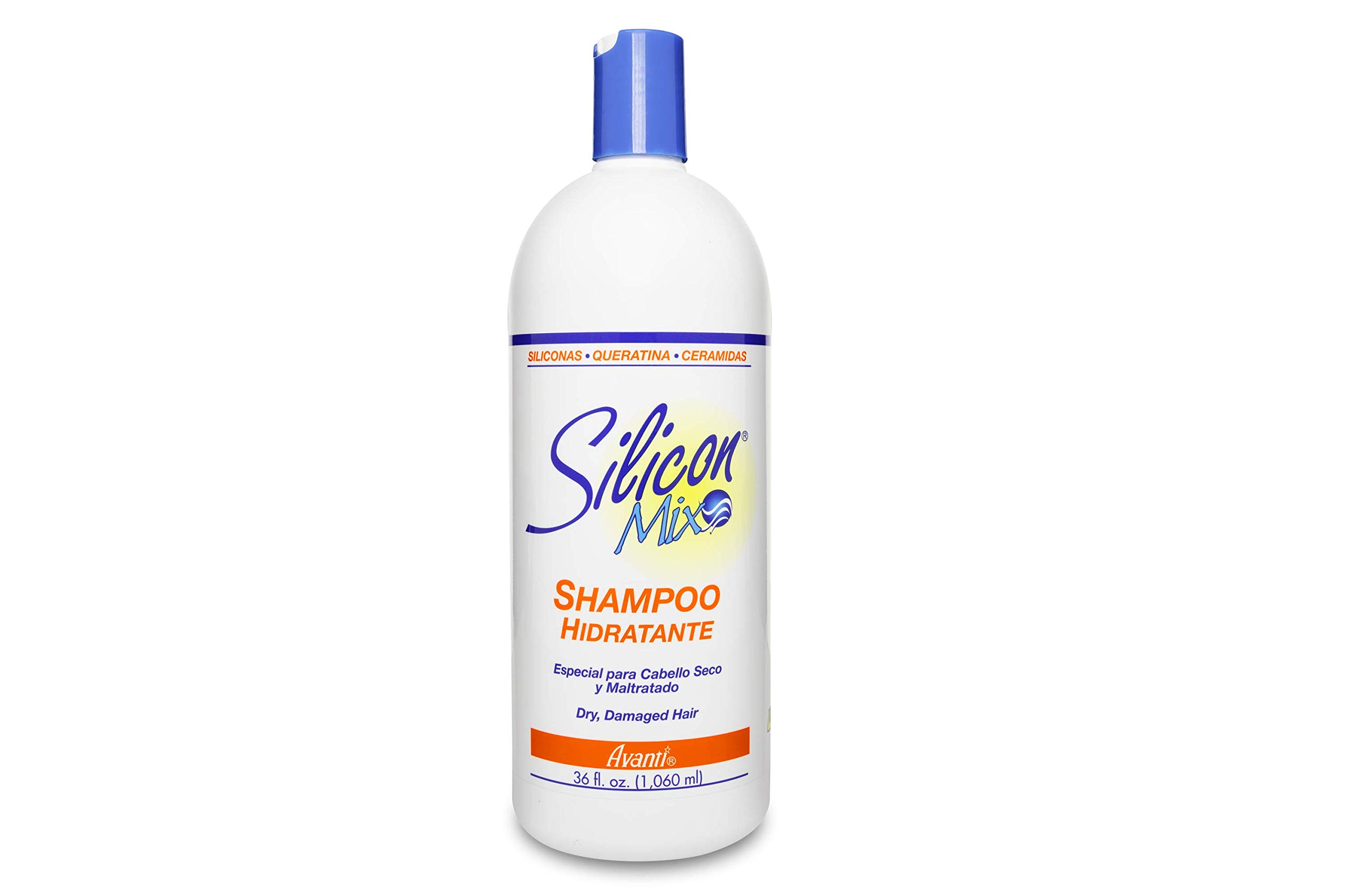 Silicon Mix Shampoo, 36 Fl Oz, Hidratante Shampoo for Dry, Damaged Hair with Silicones, Keratin, Ceramides, Gives Strength and Shine to Hair