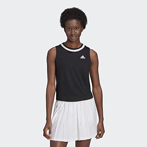 adidas womens Club Knot Tank Black/White X-Large