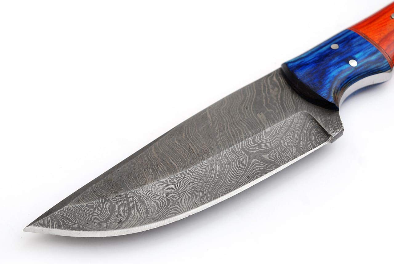 AishaTech Custom Hand Made Hunting Hunting Knife Diamond Wood Handle AT-2742