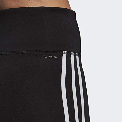 adidas womens Designed 2 Move 3-Stripes High-Rise Long Tights Legacy Blue/Signal Pink Large