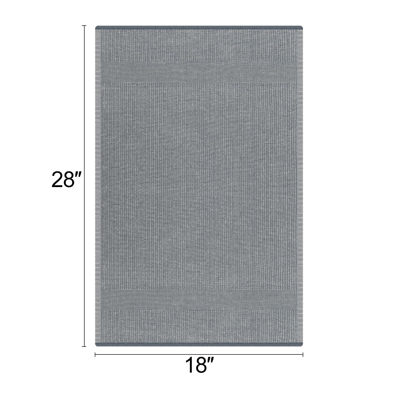 Homaxy Premium Kitchen Towels(18βx 28β, 6 Pack), Large Cotton Kitchen Hand Towels, Flat and Terry Dish Towels, 380 GSM Highly Absorbent Tea Towels Set with Hanging Loop, Grey
