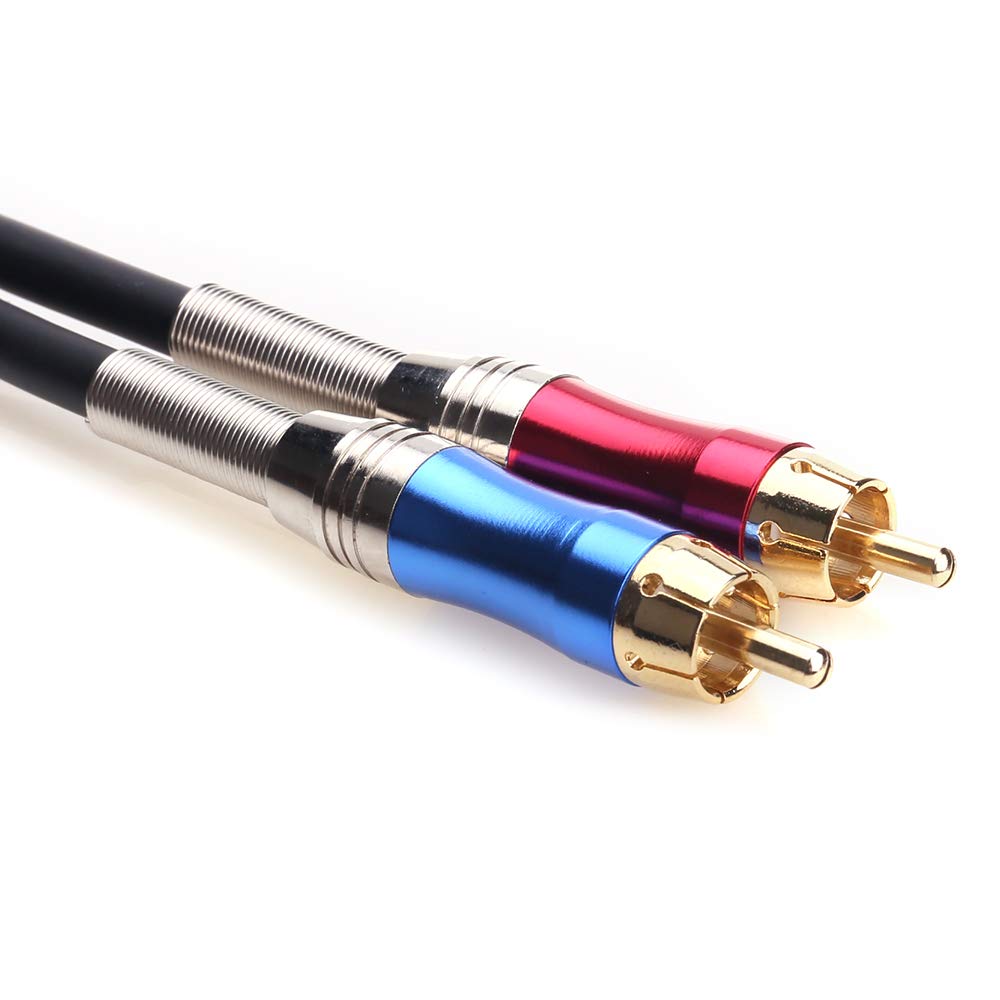 DISINO Dual RCA to XLR Male Y Splitter Patch Cable, Unbalanced 2 RCA/Phono Plug to 1 XLR Splitter Duplicator Lead Y-Cable Adapter -1.6feet/50cm