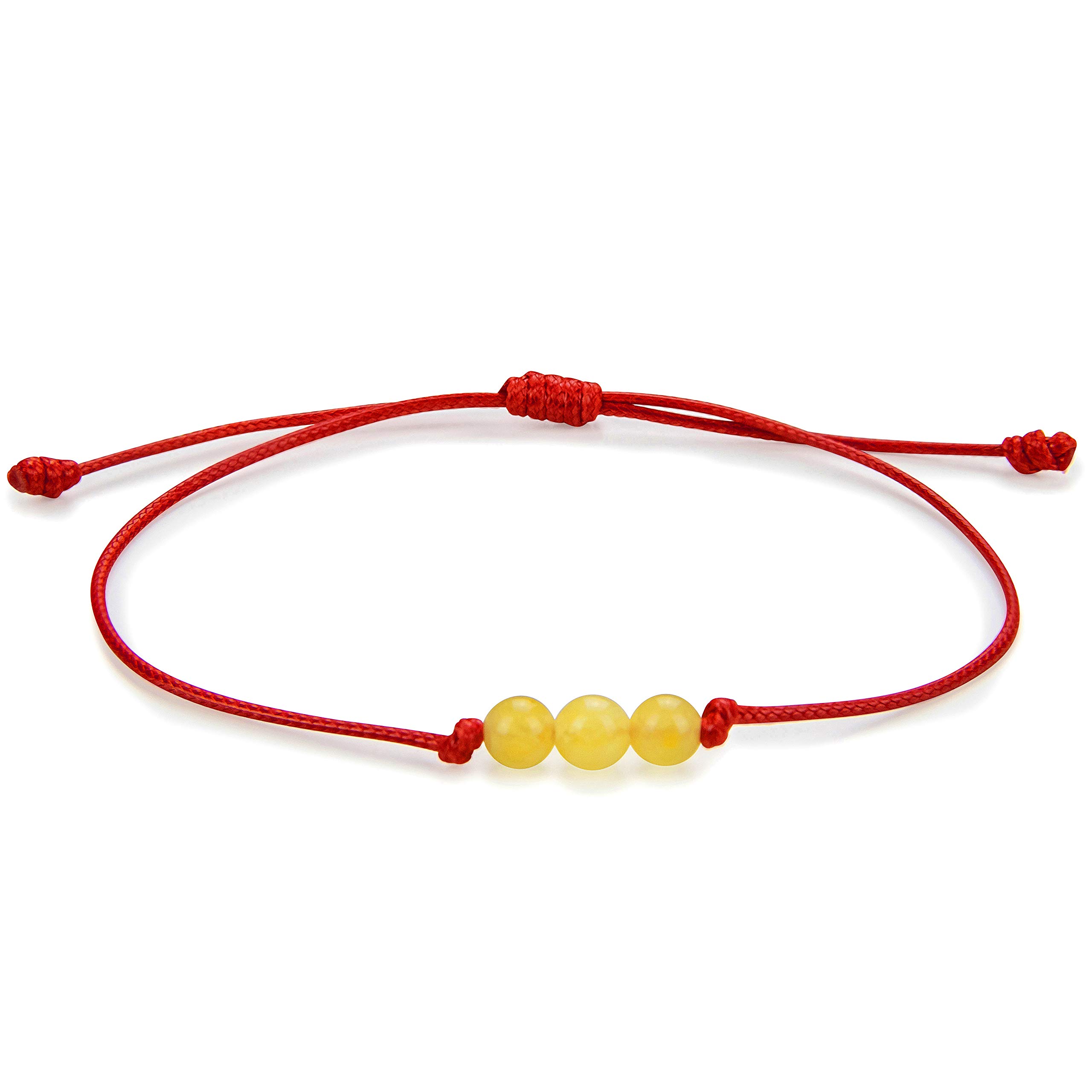 Amber Culture Amber Red String Bracelet - Certified Handmade Natural Friendship and Good Luck Charm Bangle Wrap in a Gift Box Unisex Adult
