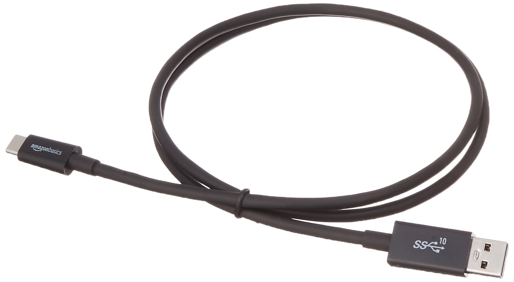 Amazon Basics USB-C to USB-A Male 3.1 Gen2 Cable - 3-Foot (0.9 Meters) - Black, 5-Pack