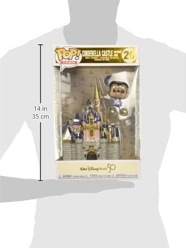 Funko POP Town: Walt Disney World 50th - Cinderella Castle with Mickey Mouse, Multicolor, 4 inches, (58965)