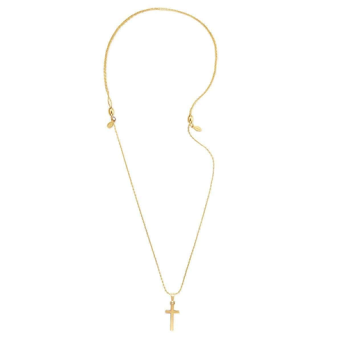 Alex and Ani Divine Guides Adjustable Necklace for Women, Cross Pendant, Rafaelian Finish, 28 in