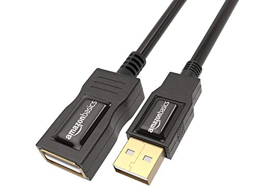 Amazon Basics USB 2.0 Extension Cable USB-A Male to USB-A Female Adapter Cord - 3.3 Feet (1 Meters) , Printer, Black