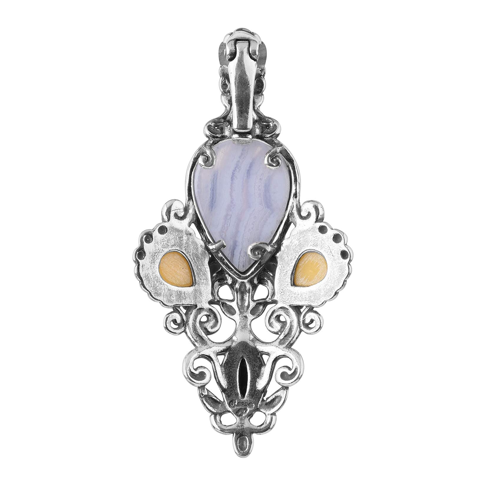 American West Jewelry Carolyn Pollack Sterling Multi Gemstone Ornate Pendant Enhancer
