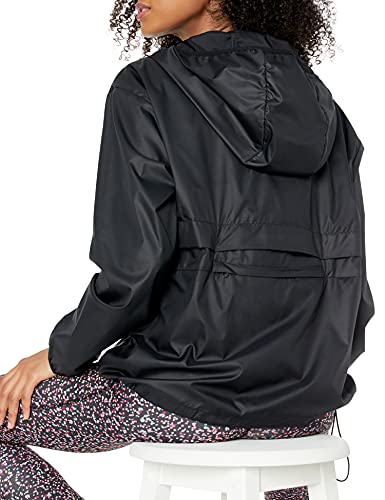 Amazon Essentials Women's Pullover Packable Windbreaker, Black, Large