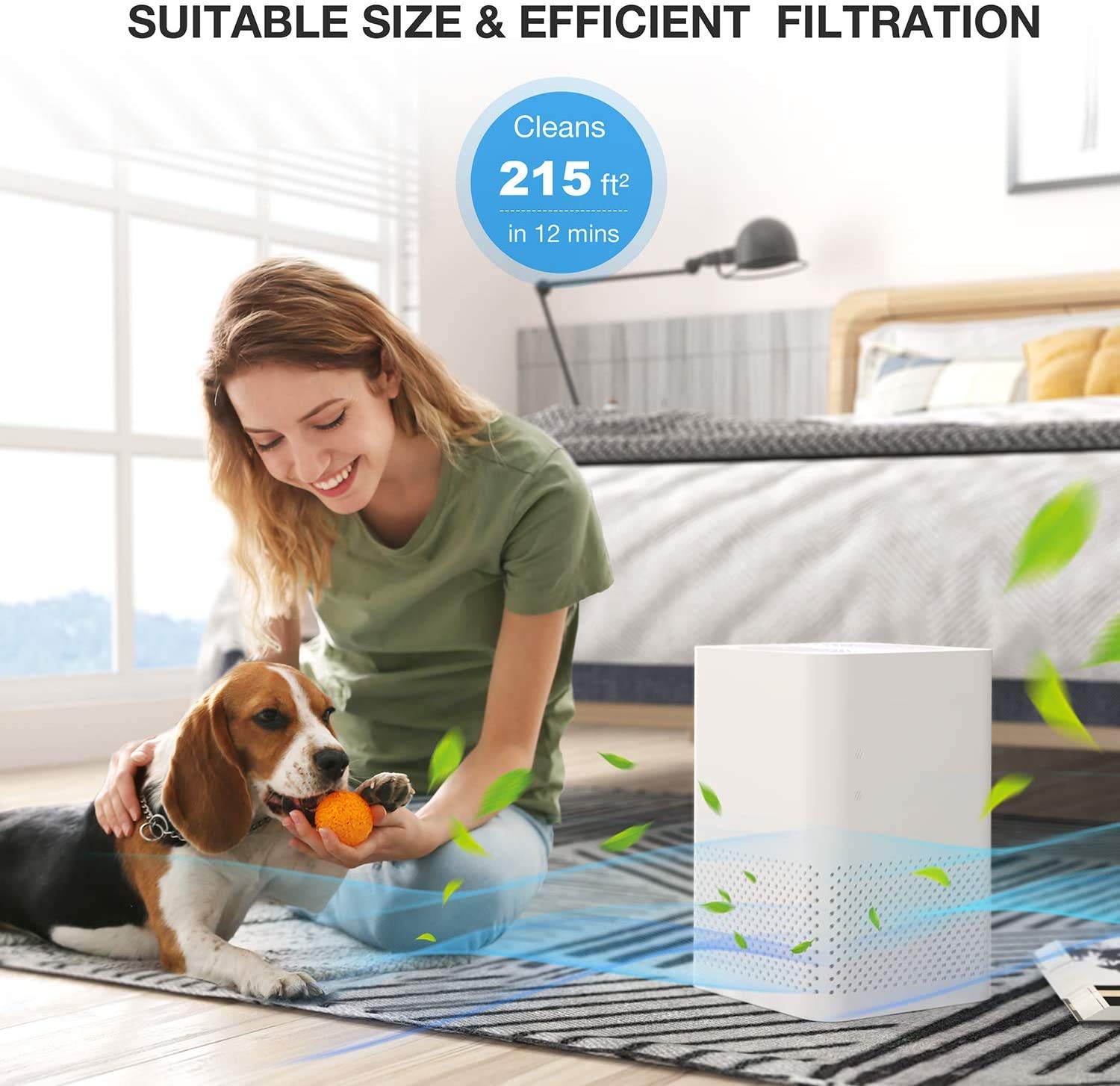 Air Purifiers for Home 3-in-1 True HEPA Large Room Air Filter, Air Choice smoke filter, Reduce Pets Dander, Household Odor, Smoke, Dust, Sleep Mode, Auto Mode, Quiet Operation, White