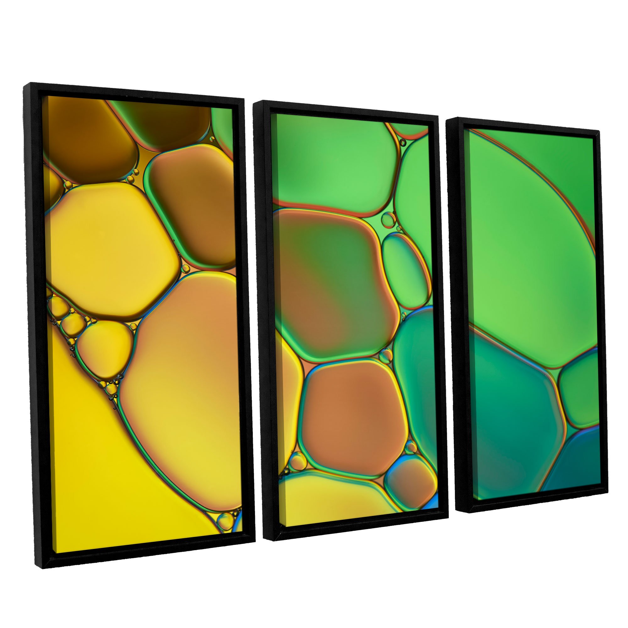 ArtWall 3 Piece "Cora Niele's Stained Glass Iii" Floater Framed Canvas Artwork, 24" x 36"