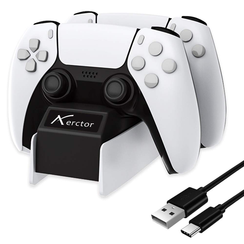 Arector PS5 Controller Charger Compatible for Playstation 5 Controller, Newest Version USB Charger Charging Docking Station Stand -Black