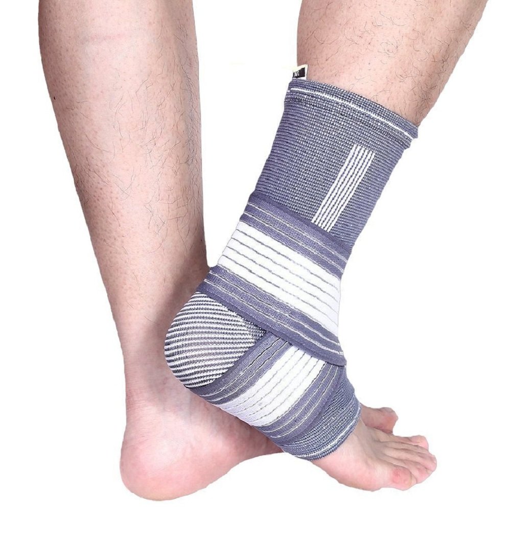 Ankle Brace - Ankle Support with Adjustable Compression Wrap for Men and Women, Running Basketball Protects Against Chronic Ankle Strain, Sprains Fatigue (M-Single(13"-15"))