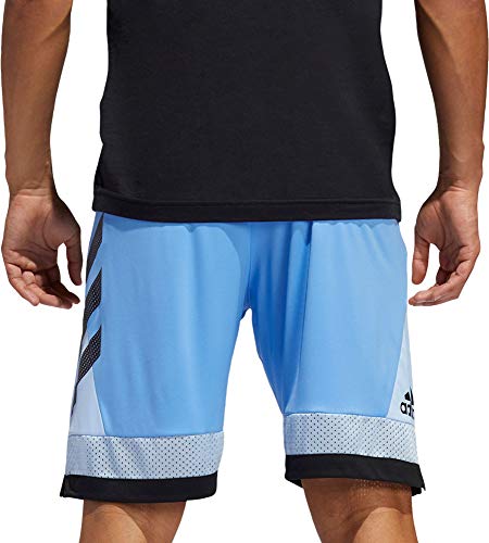 Adidas Mens 3-Tone Athletic Workout Shorts, Blue, XX-Large