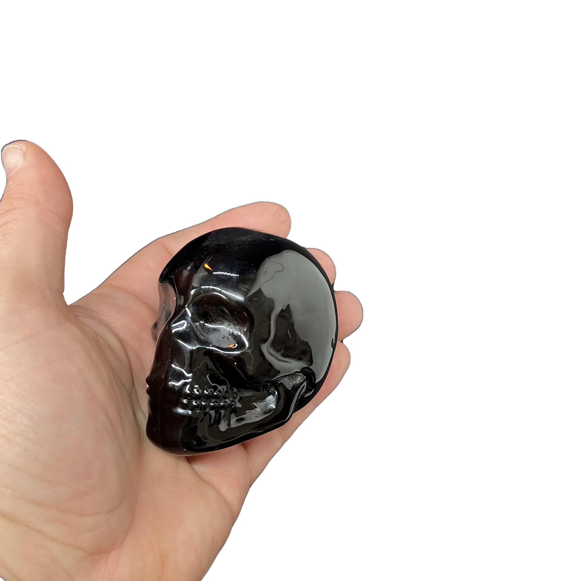 Wick Works Glass Skull Candle | Melt Reveal Inner Glass Skull | Large 6” L | Longe Burn Time! | Beautiful Gift Box | Bedroom or Home Decor | Unique Gothic Spooky Goth Gift (Black, Unscented)