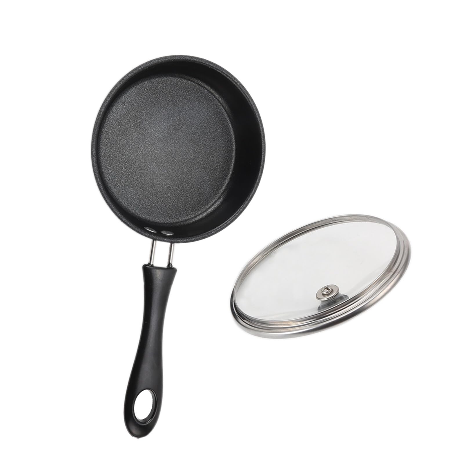 SunshineFace Egg Frying Pan, Nonstick Frying Pan with Lid, Mini Cooking Frying Pan, Smoke- Free Camping Stone Cookware, 4. 7 inch
