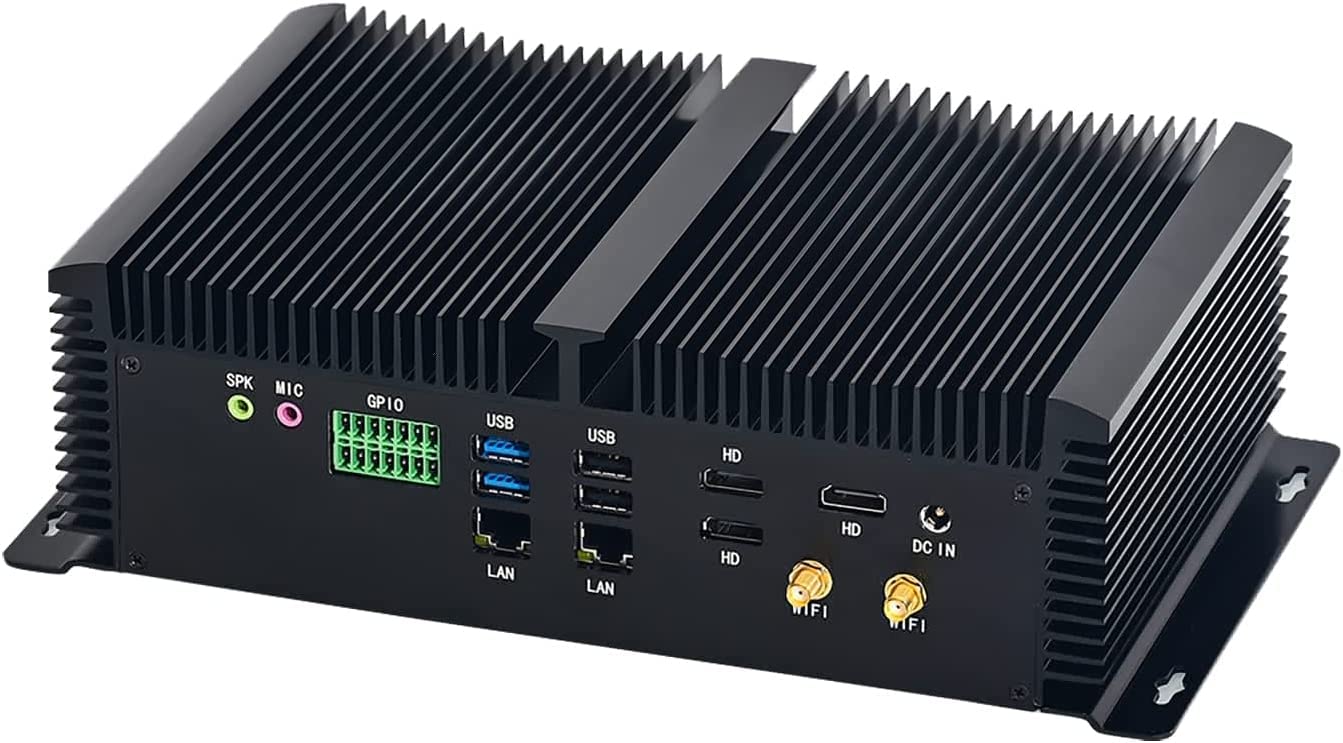 Fanless Industrial Computer Mini PC Intel Core i7 10870H Processor 32GB DDR4 Ram 1TB M.2 2280 SSD 3xHD 8xUSB 6xCOM Intel UHD Graphics Windows 10 Pro WOL PXE