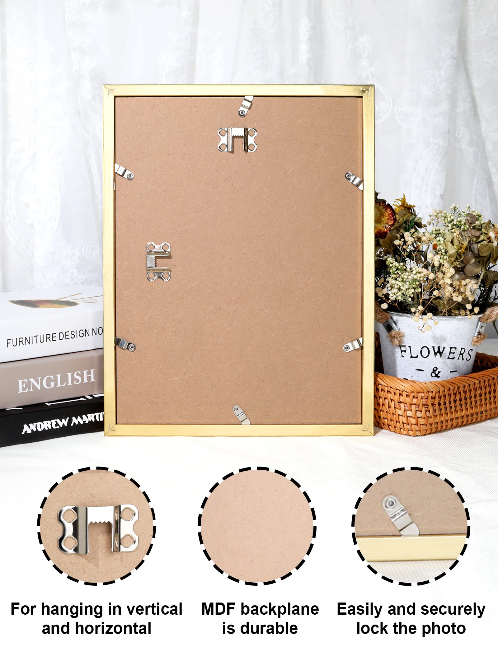 Annecy 11x14 Picture Frames (1 Pack, Gold), Simple Designed Photo Frame, For Pictures 11x14 for Wall Mounting, Classic Simple Home Office Decor