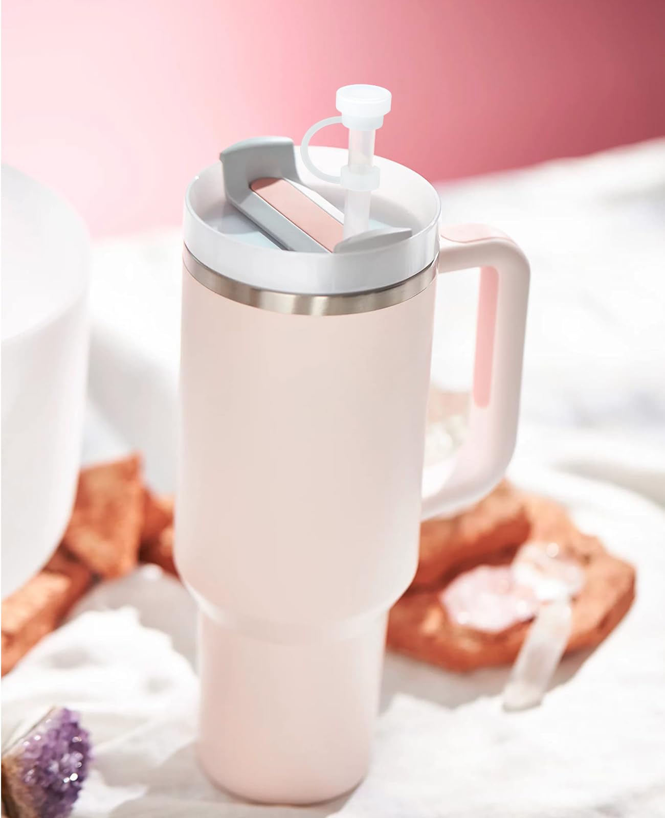 Airboat Silicone Spill Proof Stopper Set for Stanley H2.0 40oz 30oz Tumbler, Leak Proof Straws Topper Cover Cap Tumbler Accessories Compatible with Stanley Mug Cup