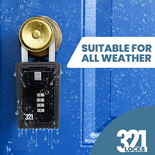 Key Lock Box LB-003 - Hide a Key Outside for Your House - Realtor, Spare Key, Contractor, Rental, Key Storage - Lockbox Combination Shackle Fence Mount, Door Knob Mount (1 Pack) (1)