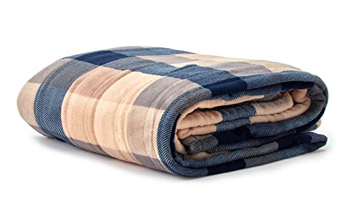 Eddie Bauer Heated Soft Brushed Microplush Electric Blanket, Warm & Cozy Bedding, Twin, Cabin Comfort Blue