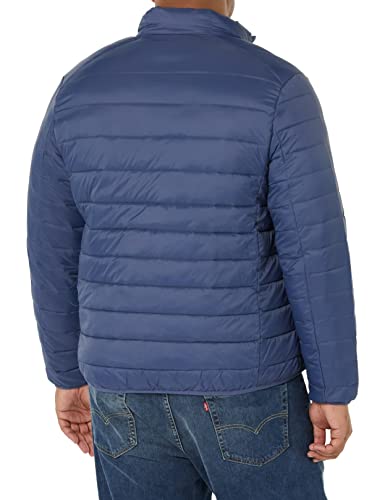 Amazon Essentials Men's Packable Lightweight Water-Resistant Puffer Jacket (Available in Big & Tall), Indigo, Medium
