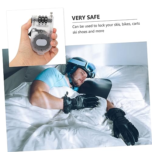 Anneome Coded Lock Snowboard Security Lock Snow Bike Lock Stroller Lock Bicycle Helmets Trail Cable Lock Baby Snowboard Bike - Lock Snowboarding Gear Trolley Case Ski Board