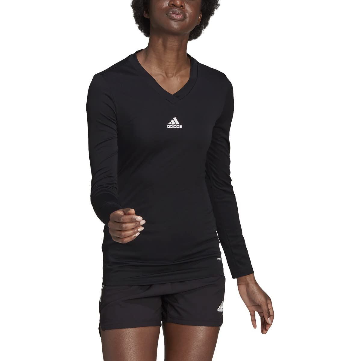 adidas womens Team Base Tee Black Large