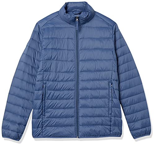 Amazon Essentials Men's Packable Lightweight Water-Resistant Puffer Jacket (Available in Big & Tall), Indigo, Medium