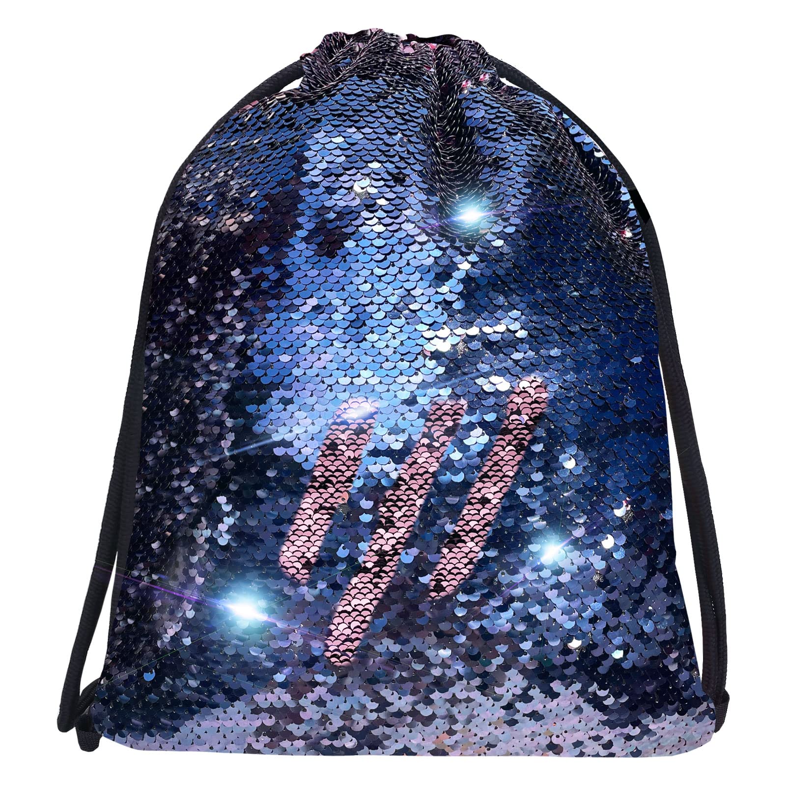 Alritz Mermaid Sequin Drawstring Bags Reversible Sequin Dance Bags Gym Backpacks for Girls