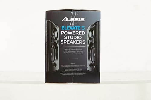 Alesis Elevate 5 MKII | Powered Desktop Studio Speakers for Home Studios/Video-Editing/Gaming and Mobile Devices